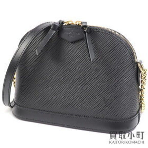 Louis Vuitton | Bags | Louis Vuitton Alma Mini Epi Noir Black Bag Chain ...